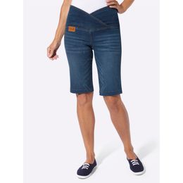 Casual Looks Damen Jeansbermudas, blau, Gr. 46, unifarben, 81% Baumwolle, 17% Polyester, 2% Elasthan, Jeans