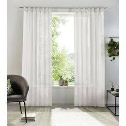 Gardine OTTO HOME "XANA" Gr. 2, silber (silberfarben), B:145cm H:175cm, Voile, Polyester, Gardinen, Gardine, Bestseller, einfarbig, 1 bzw. 2 Schals, pflegeleicht, preiswert