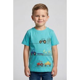 Blue Seven Jungen T-Shirtmultipack 1, Gr. 116, bedruckt, unifarben, Single Jersey, Obermaterial: 100% Baumwolle, Shirts, bequeme Passform, ohne