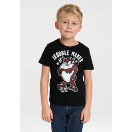 T-Shirt logoshirt "T-ShirtTaz - Looney Tunes", M&auml;dchen, Gr. 104/116, schwarz, 100% Baumwolle, bedruckt, normal, Rundhals, Shirts T-Shirt, mit tollem Frontprint
