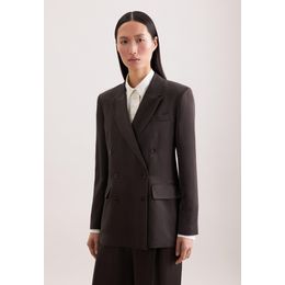 Jackenblazer Seidensticker, Damen, Gr. 42, braun, 70% Viskose, 30% Leinen, unifarben, Blazer