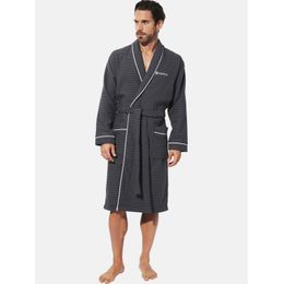 Babista Herren Hausanzug "Bademantel CARAVON", Gr. L, grau, Obermaterial: 90% Baumwolle CO. 10% Polyester COOLMAX PES(Coolmax)., Homewear-Sets