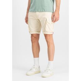 Shorts Alpha Industries "Crew Short", Herren, Gr. 38, Normalgr&ouml;&szlig;en, wei&szlig; (jet stream wei&szlig;), Obermaterial: 98% Baumwolle, 2% Elastan; Futter: 100% Baumwolle, Hosen Shorts