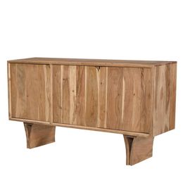 Pharao24.de Echtholz Kommode Sideboard mit Dreht&uuml;ren und Wangengestell