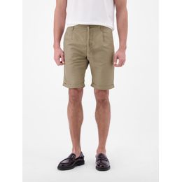 Chinoshorts Lerros "Chino-Shorts aus Baumwoll-Leinen-Mischgewebe", Herren, Gr. 36, medium kitt, 80% Baumwolle, 20% Leinen, Hosen Chinoshorts, Chino Hose Herren kurz, Tunnelzugbund und G&uuml;rtelschlaufen, 4 Taschen