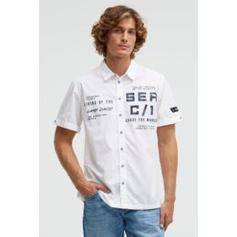 Kurzarmhemd CAMP DAVID, Herren, Gr. 4XL, Normalgr&ouml;&szlig;en, wei&szlig;, Web, Material: 100% Baumwolle, regular fit normal, Umschlagsaum, Hemden, mit Kentkragen