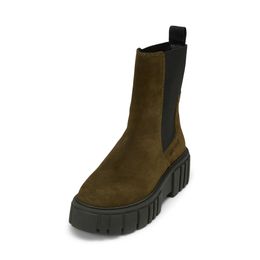 Marc O'Polo Chelseaboots MARC O'POLO "mit leichter Plateausohle", Damen, Gr. 38, gr&uuml;n (m430), Obermaterial: 100% Leder (Rind), unifarben, Schuhe Chelseaboots