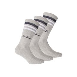 Kurzsocken Diadora "Socken 3er Pack", Damen, Gr. 39-42, grau, Obermaterial: 80% Baumwolle CO. 18% Polyester PES. 2% Elasthan EL., Socken