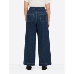 sheego Damen Bequeme Jeansblau, stone, washed, Gr. 48, unifarben, 99% Baumwolle, 1% Elasthan, Jeans