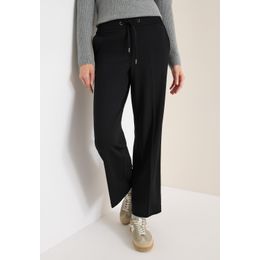 Jerseyhose Cecil "Style NEELE", Damen, Gr. S (38), L&auml;nge 32, schwarz, Jersey, Obermaterial: 68% Viskose, 28% Polyester, 4% Elasthan. Futter: 100% Polyester, unifarben, normal lang, Hosen Jerseyhose, mit Gummizug und Kordel