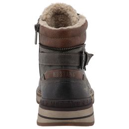 Mustang Shoes Herren Winterboots "Maril", Gr. 45dunkelgrau, braun, Lederimitat, kontrastfarbene Details, Schuhe, Workerboots, Schn&uuml;rboots mit