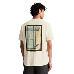 Marc O'Polo Herren T-Shirt, beige, Gr. M, MARC O'POLO DENIM, Jersey, Obermaterial: 100% Baumwolle, Shirts, relaxed fit mit R&uuml;ckenprint