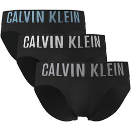 Hipster "HIP BRIEF 3PK", Herren, Gr. XXL (56), 3 Stk., schwarz w, harbor mist logo, schwarz w,, Jersey, Obermaterial: 95% Baumwolle, 5% Elasthan, Calvin Klein Underwear, k&ouml;rpernah, Unterhosen, mit Logo-Stretchbund