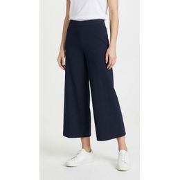 MAC Damen Stretch-Hose "CORALIE cropped", blau, Gr. 42, unifarben, Web, Obermaterial: 91% Polyester, 9% Elasthan, Hosen, Elastischer Bund, bequeme