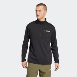 Funktionsshirt adidas terrex "MULTI CLIMACOOL 1/2 ZIP LONGSLEEVE", Herren, Gr. M, schwarz, Obermaterial: 100% Polyester, Rundhals, Shirts Funktionsshirt