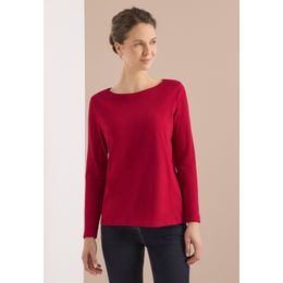 Cecil Damen Langarmshirtbeaujolais rot, Gr. XL, unifarben, Web, 100% Baumwolle, Shirts, aus reiner Baumwolle