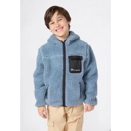 Fleecejacke Champion "Polar Hooded Full Zip Top", Jungen, Gr. XXL (176), clbl, Obermaterial: 100% Polyester, Jacken Fleecejacke, f&uuml;r Kinder und Jugendliche, sportlicher Stil, mit Kapuze