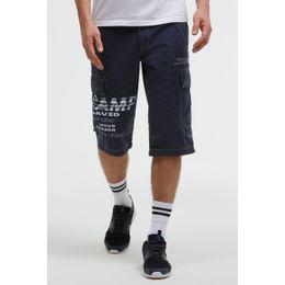 Skaterbermudas CAMP DAVID, Herren, Gr. L, Normalgr&ouml;&szlig;en, blau, Popeline, Material: 100% Baumwolle, bedruckt, regular fit knielang, Hosen, aus Baumwolle