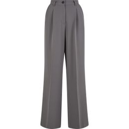 Stoffhose Urban Classics "Urban Classics Ladies Wide Leg Trousers", Damen, Gr. 36, Normalgr&ouml;&szlig;en, cloudgrau, 94% Polyester, 6% Elasthan, unifarben, relaxed fit, Hosen Stoffhose