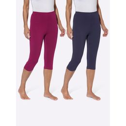 Damen Caprileggings, bunt, Gr. 40, unifarben, 95% Baumwolle, 5% Elasthan, Hosen
