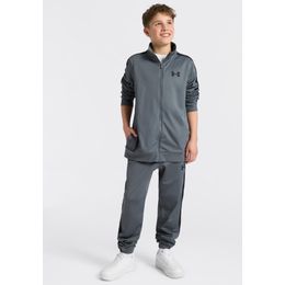 Trainingsanzug Under Armour "UA RIVAL KNIT TRACK SUIT", Jungen, Gr. XL, pitch gray, schwarz, schwarz, Obermaterial: 100% Polyester, Sportanz&uuml;ge Trainingsanzug, F&uuml;r Kinder - Material innen weich angeraut