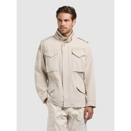 Fieldjacket Khujo "GENE", Herren, Gr. L, greige, Web, 100% Baumwolle, unifarben, regular fit h&uuml;ftlang, eingesetzt eingefasste Kante mit Klettverschluss, Jacken