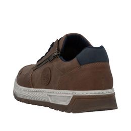 Rieker Herren Sneaker, Gr. 44, bunt, Nubuklederimitat, unifarben mit Farbeinsatz, Schuhe, Freizeitschuh, Halbschuh, Schn&uuml;rschuh mit Kontrastbesatz