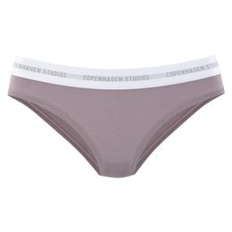 Bikinislip Copenhagen Studios, Damen, Gr. M (38), mauve, Single Jersey, Obermaterial: 50% Modal (TENCEL&trade;), 45% Baumwolle, 5% Elasthan (LYCRA), unifarben mit Farbeinsatz, k&ouml;rpernah, Unterhosen, mit elastischem Logobund
