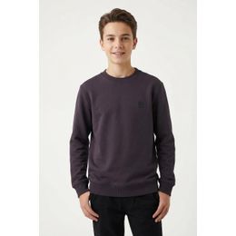 Tom Tailor Kinder Sweatshirt, grau, Gr. 164, unifarben, Sweatware, Obermaterial: 100% Baumwolle, Sweatshirts, mit Logo-Badge
