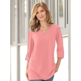 Longshirt Classic Basics "Longshirt", Damen, Gr. 40, rot (apricot), 100% Baumwolle, unifarben, Rundhals, Shirts Longshirt