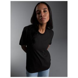 TRIGEMA Damen T-Shirt "TRIGEMA T-Shirt aus 100% Baumwolle", schwarz, Basic, Gr. L, Single Jersey, 100% Baumwolle, Shirts