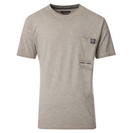 T-Shirt Casamoda "Casamoda T-Shirt uni", Herren, Gr. M, beige, 100% Baumwolle, Shirts T-Shirt