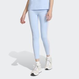 Damen Trainingstights "ESSENTIALS 3-STREIFEN COTTON LEGGINGS"glow blau, clear pink, normal, gr., Gr. M, adidas Sportswear, Obermaterial: 90%