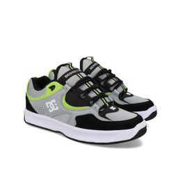 Skateschuh DC Shoes "Kalynx Zero", Herren, Gr. 10 (43), grau (grau, schwarz, lime), Obermaterial: Leder (Kuh) / Futter: Textil / Au&szlig;ensohle: Gummi., Schuhe