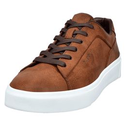 Bugatti Herren Sneaker, Gr. 45, braun, Lederimitat, Schuhe, Halbschuh, Schn&uuml;rschuh, Freizeitschuh in cleaner Optik
