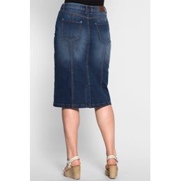 sheego Damen Jeansrock, blau, Gr. 58, unifarben, 98% Baumwolle, 2% Elasthan, R&ouml;cke