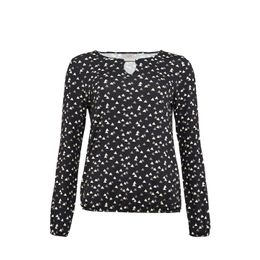 Seidel Moden Damen Langarmshirt "Exklusiv bei OTTO", schwarz, Gr. 44, bedruckt, Web, Obermaterial: 96% Viskose, 4% Elasthan, Shirts, mit grafischem