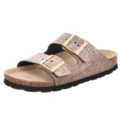 Pantolette Rohde "ALBA", Damen, Gr. 39, grau, Nubuklederimitat, Schuhe Pantolette, Sommerschuh, Hausschuh mit vorgeformten Softfu&szlig;bett