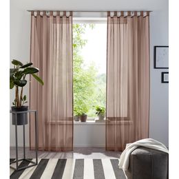 Gardine OTTO HOME "XANA" Gr. 1, grau (taupe), B:145cm H:145cm, Voile, Polyester, Gardinen, Gardine, Bestseller, einfarbig, 1 bzw. 2 Schals, pflegeleicht, preiswert