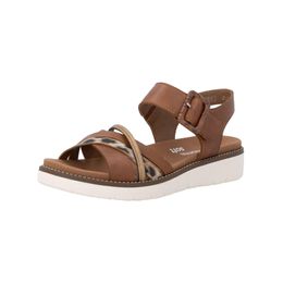Riemchensandale Remonte "Remonte Sandalen Glattleder", Damen, Gr. 39, braun (muskat), Glattleder, Schuhe Riemchensandale