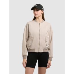 Blouson Khujo "INIE", Damen, Gr. XL, greige, Twill, 100% Baumwolle, unifarben, regular fit h&uuml;ftlang, eingesetzt Rippstrickb&uuml;ndchen, Jacken Blouson