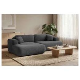 Ecksofa OTTO HOME "VEEVIA L-Form, Schlafsofa, Verl&auml;ssliche Qualit&auml;t, Breite 256cm", dunkelgrau, B:256cm H:76cm T:161cm, 100% Polyester, Sofas, Ecksofa, mit Bettkasten, belastbar bis 480kg, inklusive R&uuml;cken- und Zierkissen
