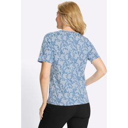 Damen Kurzarmshirt "Kurzarm-Shirt"hellgrau, grau, bedruckt, Gr. 48, gebl&uuml;mt, gemustert, mehrfarbig, 100% Baumwolle, Shirts