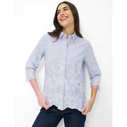 Kurzarmbluse Brax "Style VICKI", Damen, Gr. 44, dunkelblau, Web, 100% Baumwolle, Blusen
