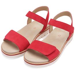 Riemchensandale Ara "KENT", Damen, Gr. 38, rot, Ziegenveloursleder, unifarben, Basic, Schuhe Riemchensandale, Keilsandalette, Sommerschuh mit High Soft-Funktion, G-Weite