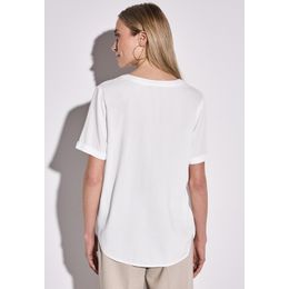Street One Damen Shirtbluse, wei&szlig;, Gr. 44, unifarben, Stoff, 100% Viskose, Blusen, aus softer Viskose