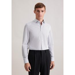 Businesshemd Seidensticker "Schwarze Rose", Herren, Gr. M (39), normale &Auml;rmell&auml;ngen, grau, 100% Baumwolle, bedruckt, slim fit, 2-Knopf-Manschette, Hemden, Slim 1/1 Kentkragen Druck