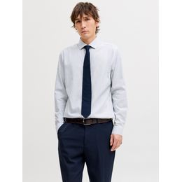 Jack & Jones JACK & JONES Herren Langarmhemd "JPRBLAPARKER Slim Fit Hemd, atmungsaktiv, ideal f&uuml;r den Alltag", wei&szlig;, Gr. L, gestreift, Web, Obermaterial: 100%