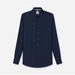 OLYMP Herren Langarmhemd "Level Five", blau, Gr. 38, Web, Obermaterial: 100% Baumwolle, Hemden, Businesshemd, body fit, Kentkragen