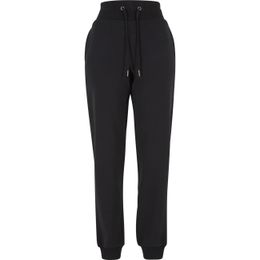 Jogginghose Urban Classics "Urban Classics Damen Ladies Cozy Sweatpants", Damen, Gr. 4XL, US-Gr&ouml;&szlig;en, schwarz, 95% Baumwolle, 5% Elasthan, unifarben, loose fit, Hosen Jogginghose